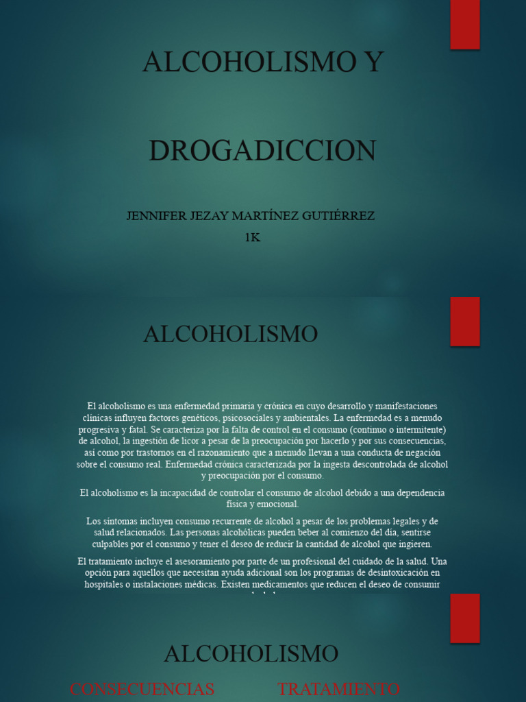Alcoholismo y Drogadiccion | PDF | La dependencia de sustancias | Alcoholismo