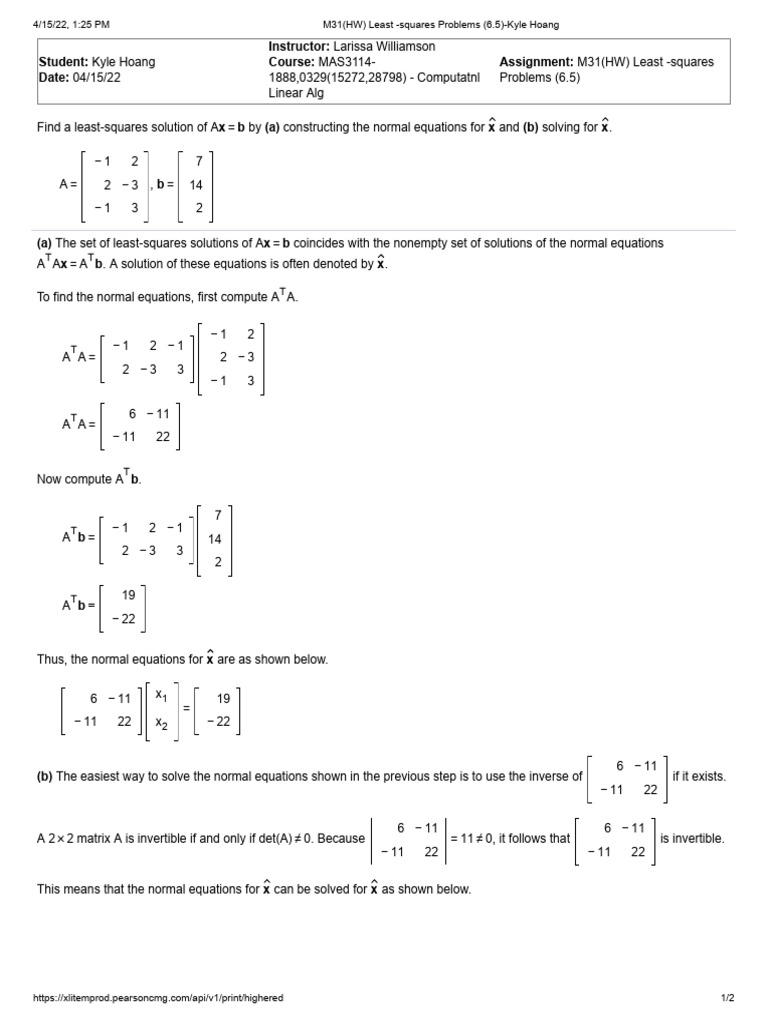 M31 | Download Free PDF | Matrix (Mathematics) | Ordinary Least Squares