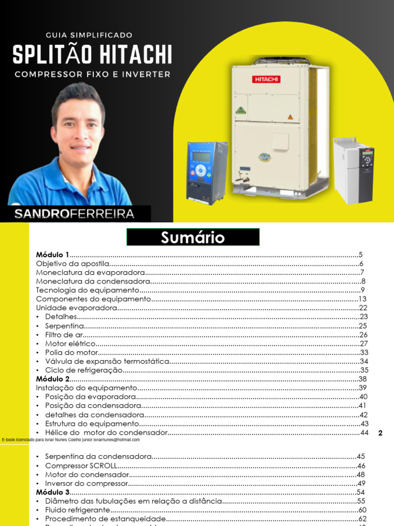 5apostila Do Splitao Hitachi Compressor Fixo e Inverter 03 | PDF ...