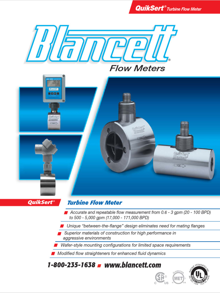Ficha Tecnica Medidor de Flujo Turbina | PDF | Turbine | Flow Measurement