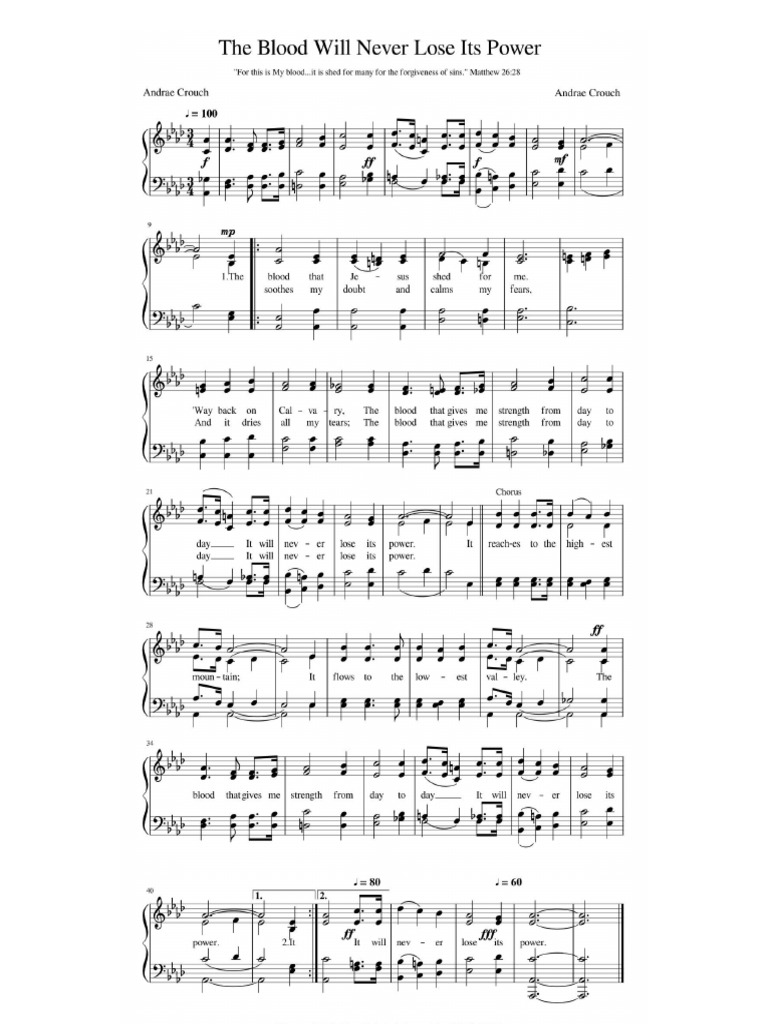 The Blood Will Never Lose Its Power | PDF