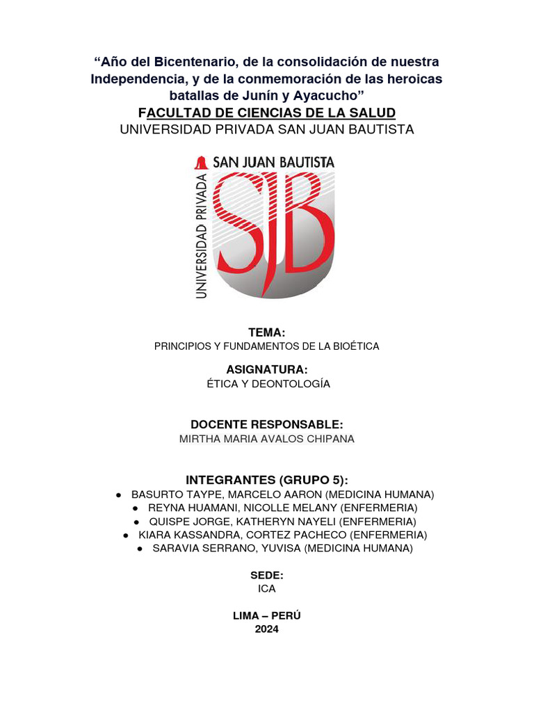 LRPD 1-Etica (Grupo 5) | PDF | Bioética