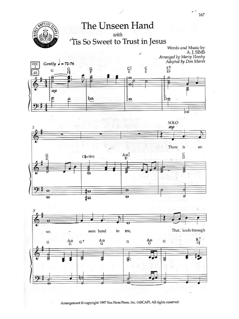 The Unseen Hand With Tis So Sweet | PDF