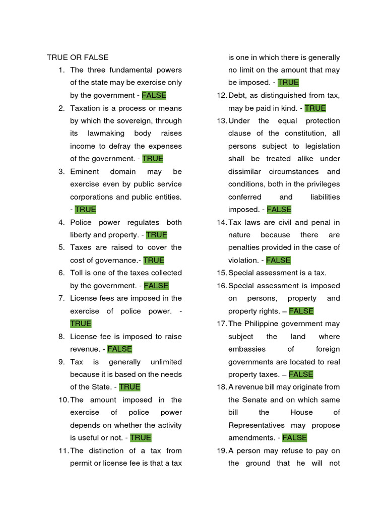 Chapter Exercise 1 Pdf Taxes Taxation In The United States