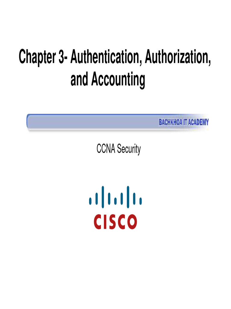 CCNA Security - Chapter 3 - Authentication, Authorization, and Accounting | PDF | Radius ...