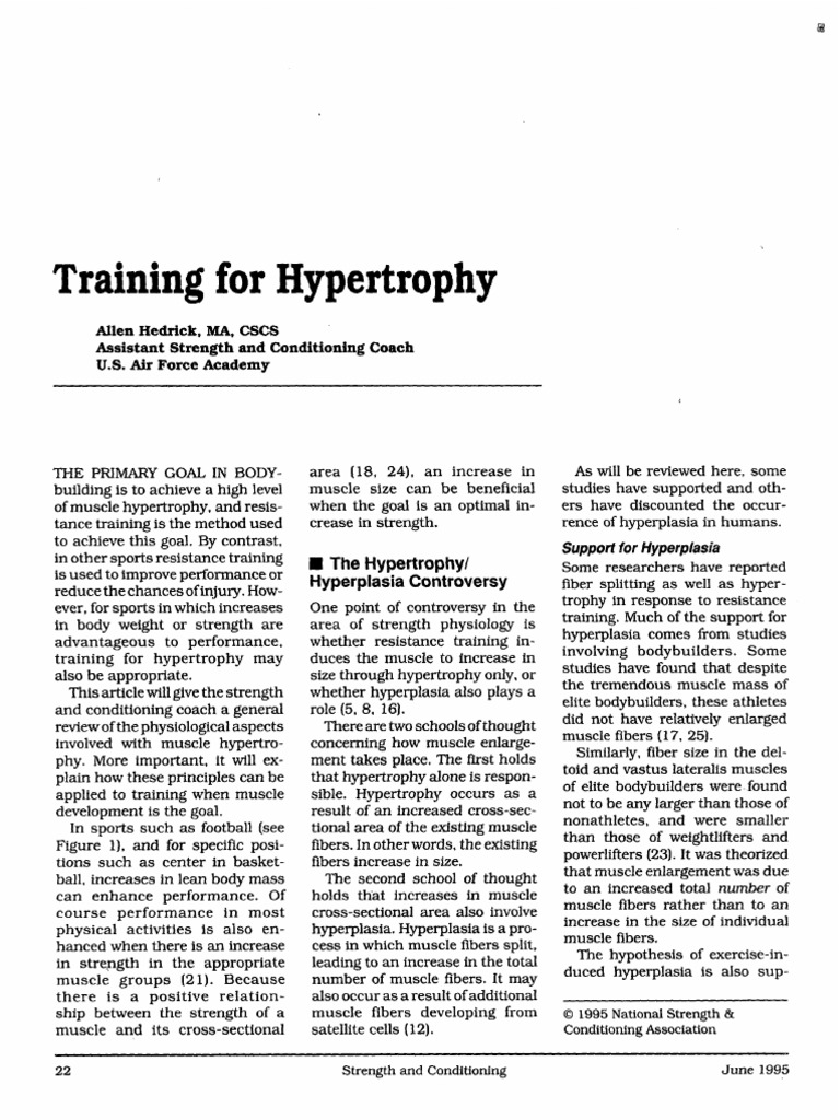 Training For Hypertrophy | PDF