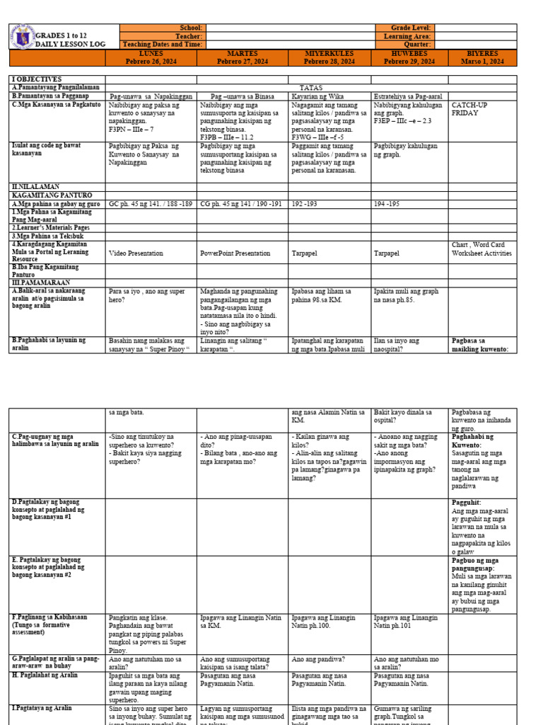DLL Filipino3 3RD WK5 | PDF