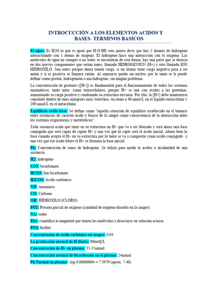 Introcucción A Los Elementos Acidos y Bases (Autoguardado) | PDF ...