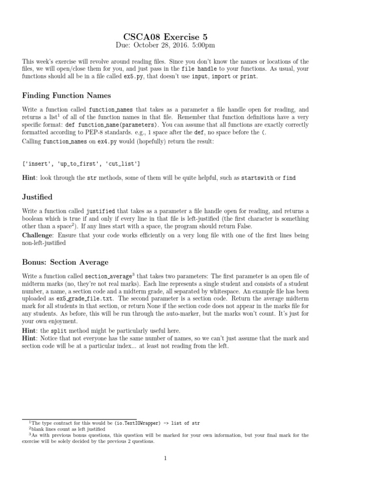 Exercise 5 Pdf Parameter Computer Programming Function Mathematics 3067