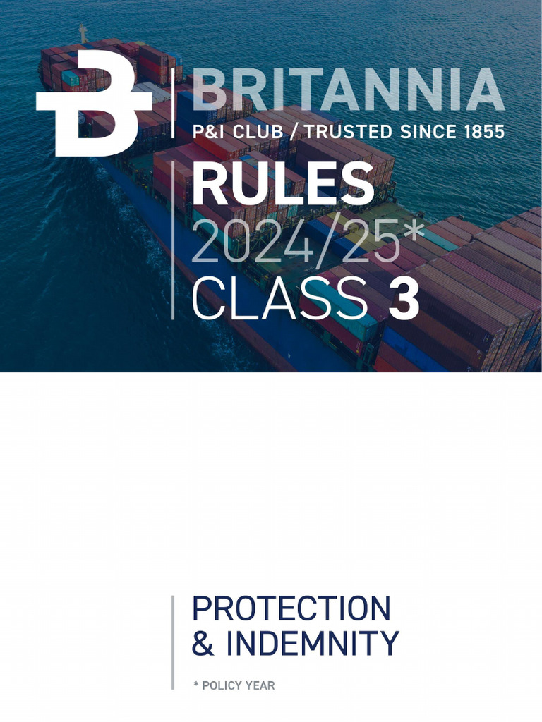 2024-2025 - P&i Rules - Britannia | PDF | Breach Of Contract | Insurance