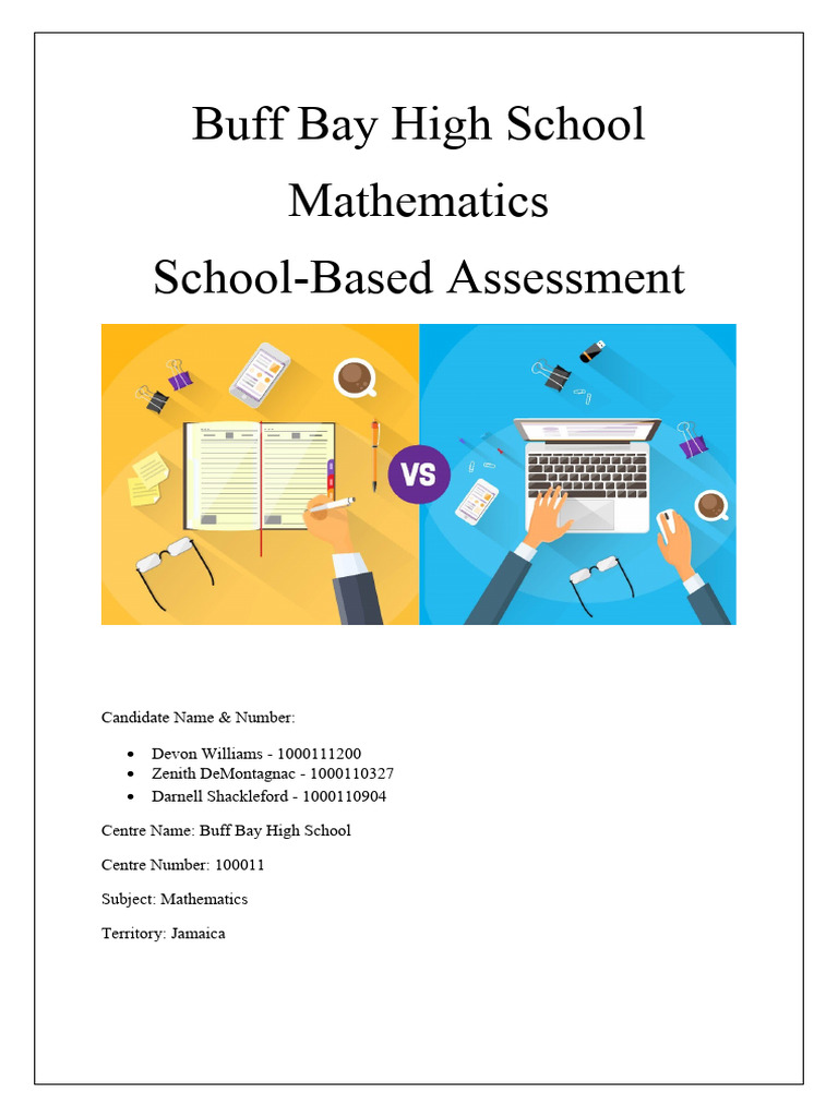 Mathematics SBA Typing Vs Writing - Devon | PDF | Lake