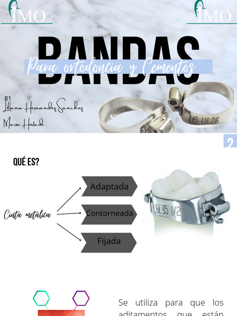 Bandas y Cementos en Ortodoncia | PDF | Sustancias químicas | Materiales