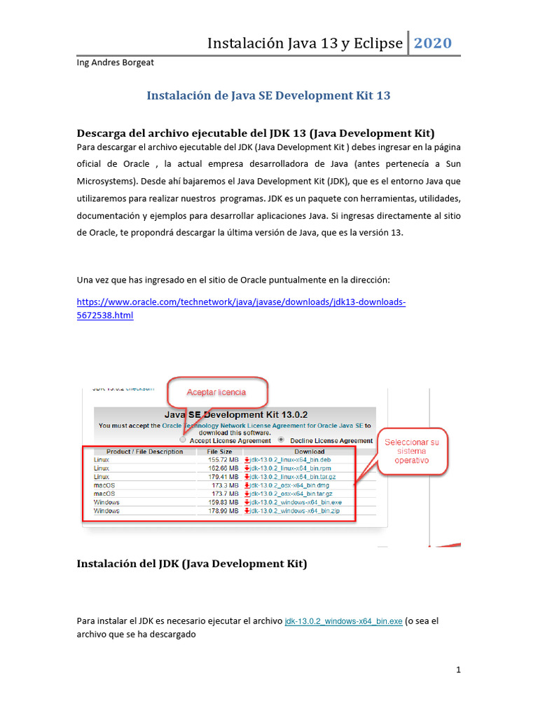 3-Instalacion-de-Java--SE--JDK-13--y-eclipse | PDF | Java (lenguaje de programación) | Informática
