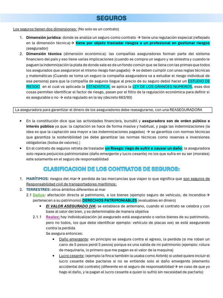 Dimensiones y Tipos de Seguros Explicados | PDF | Seguro | Póliza de seguros