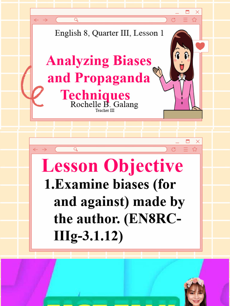 Lesson 1 English 8 Bias in Authors Work | PDF | Bias