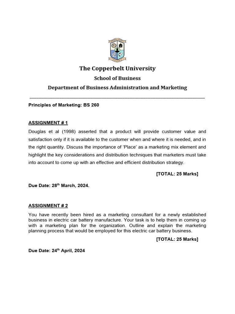 Marketing Assignments for CBU Students | PDF