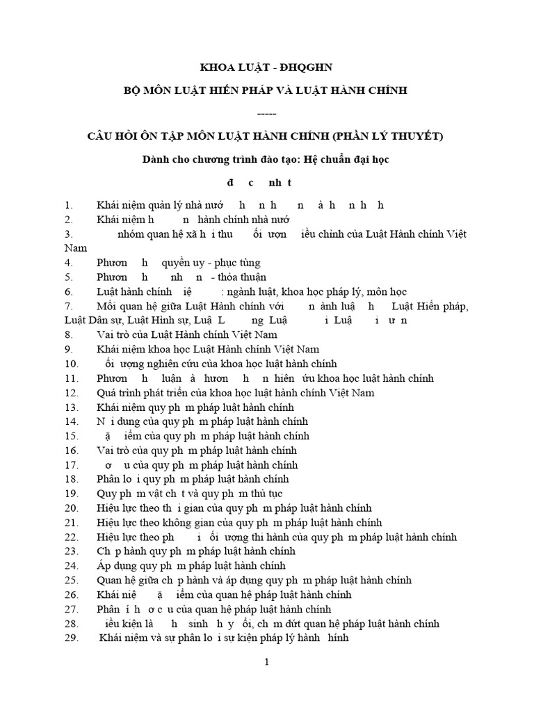 2.cau Hoi On Tap LHC He Chuan (Ly Thuyet) | PDF