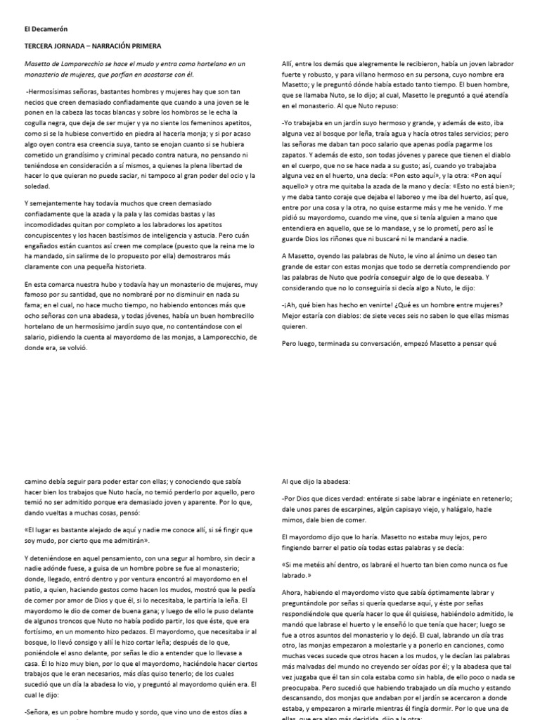 Los Cuentos de Decameron | PDF | Verdad | Amor