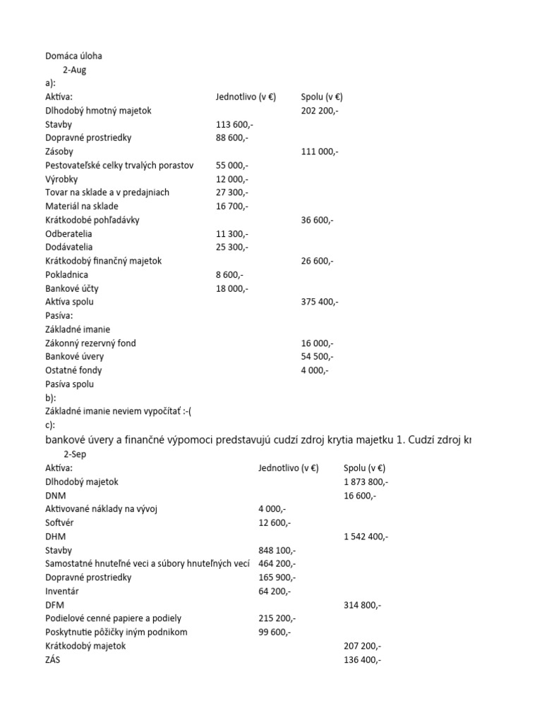 Domáca Úloha-Učtovníctvo-2.8 A 2.9 | PDF