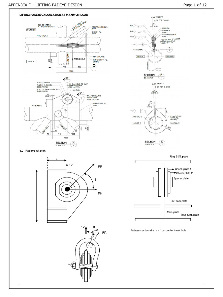 Lifting Padeye Design Specifications | PDF | Stress (Mechanics ...