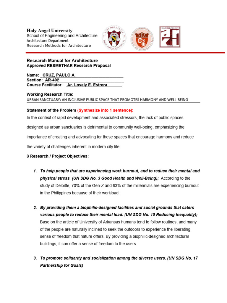 Prelim Exam Pre-Approved RESMETHAR Research Proposal | PDF | Art ...