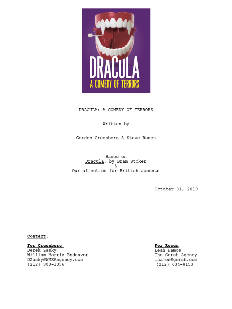 Dracula A Comedy of Terrors Excerpt | PDF | Count Dracula | Mina Harker
