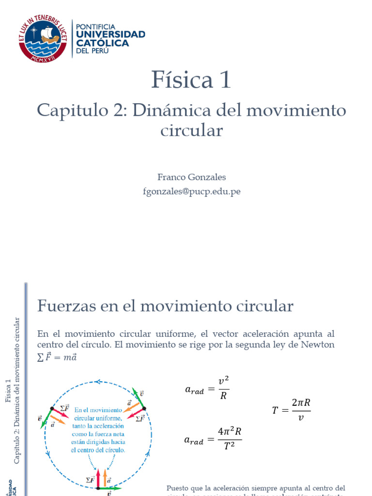 Dinámica del Movimiento Circular en Física | PDF | Aceleración | Fricción