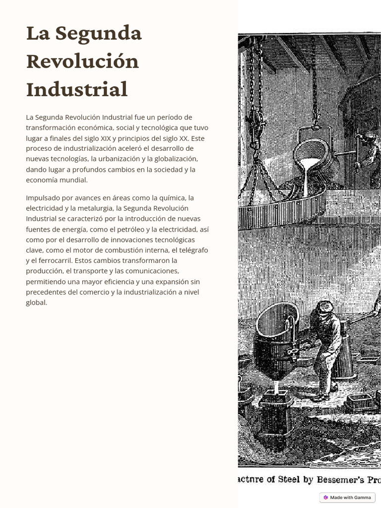 La Segunda Revolucion Industrial | PDF | Revolución industrial | Producción en masa