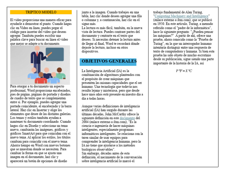 TRIPTICO MODELO | PDF | Inteligencia artificial | Inteligencia (IA) y semántica