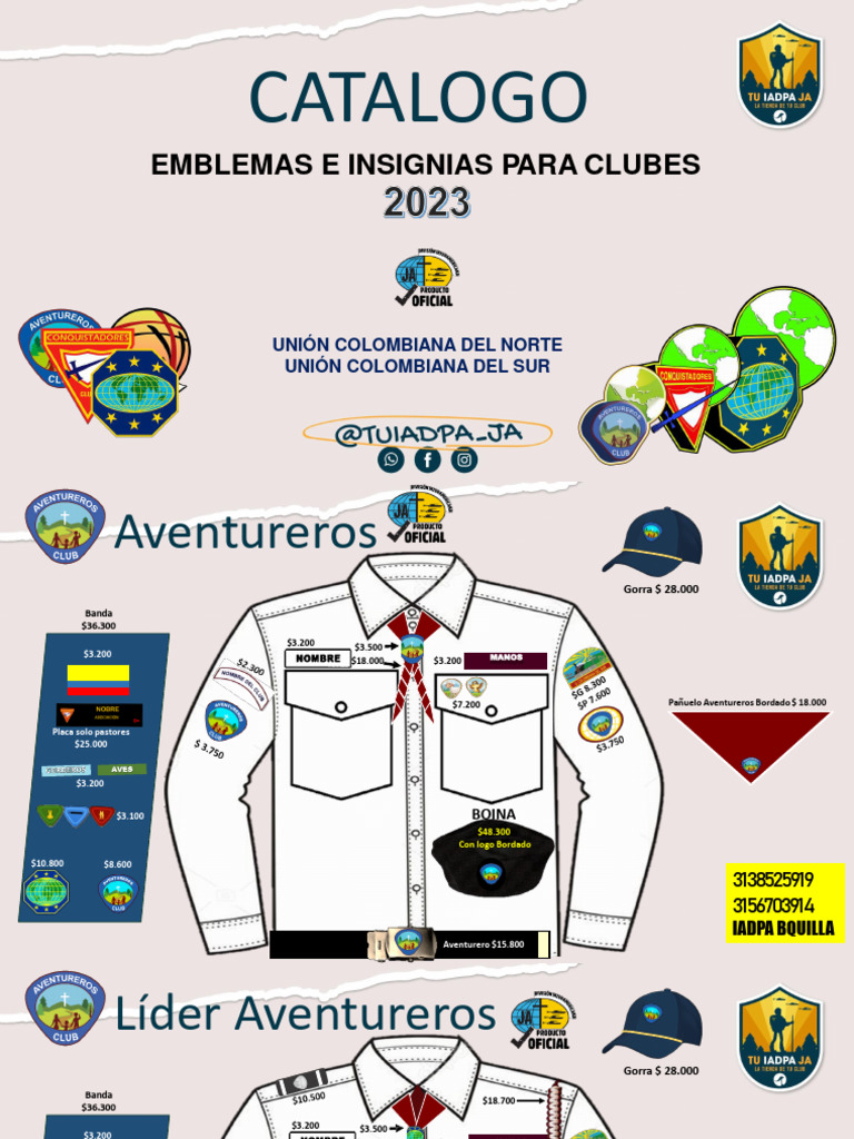 Catálogo de Insignias y Accesorios | PDF