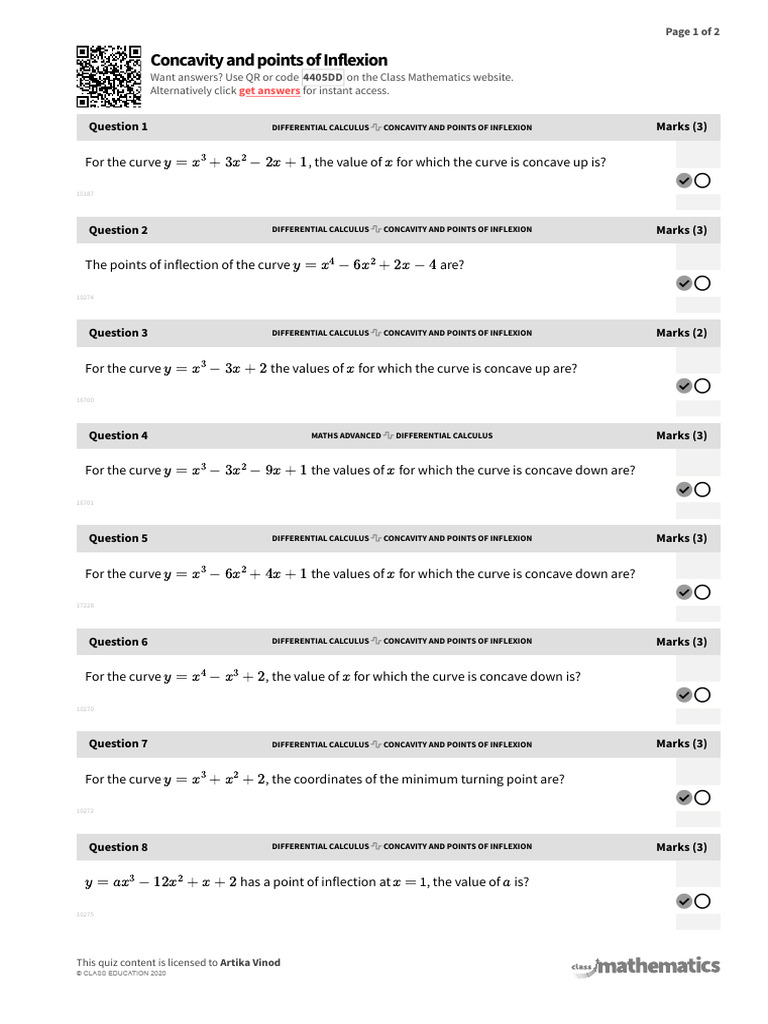 Concavity and Points of Inflexion | PDF | Algebraic Geometry | Geometry