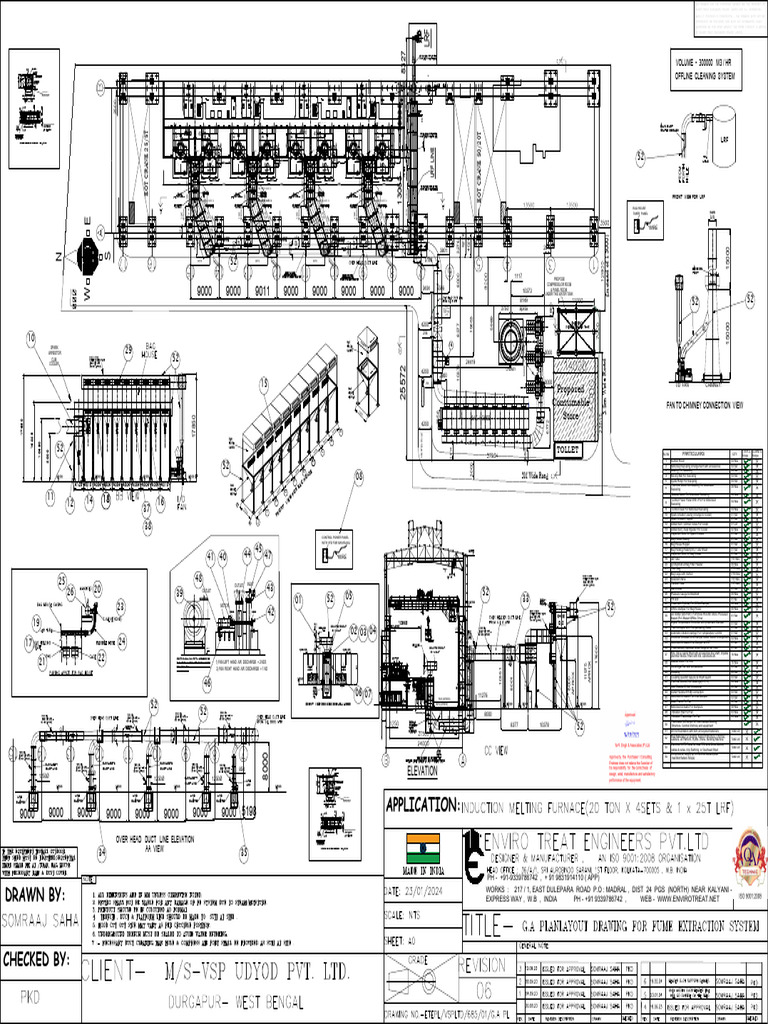 G.A Header Duct Planlayout Drawing - Model1 | PDF | Hydraulic Engineering