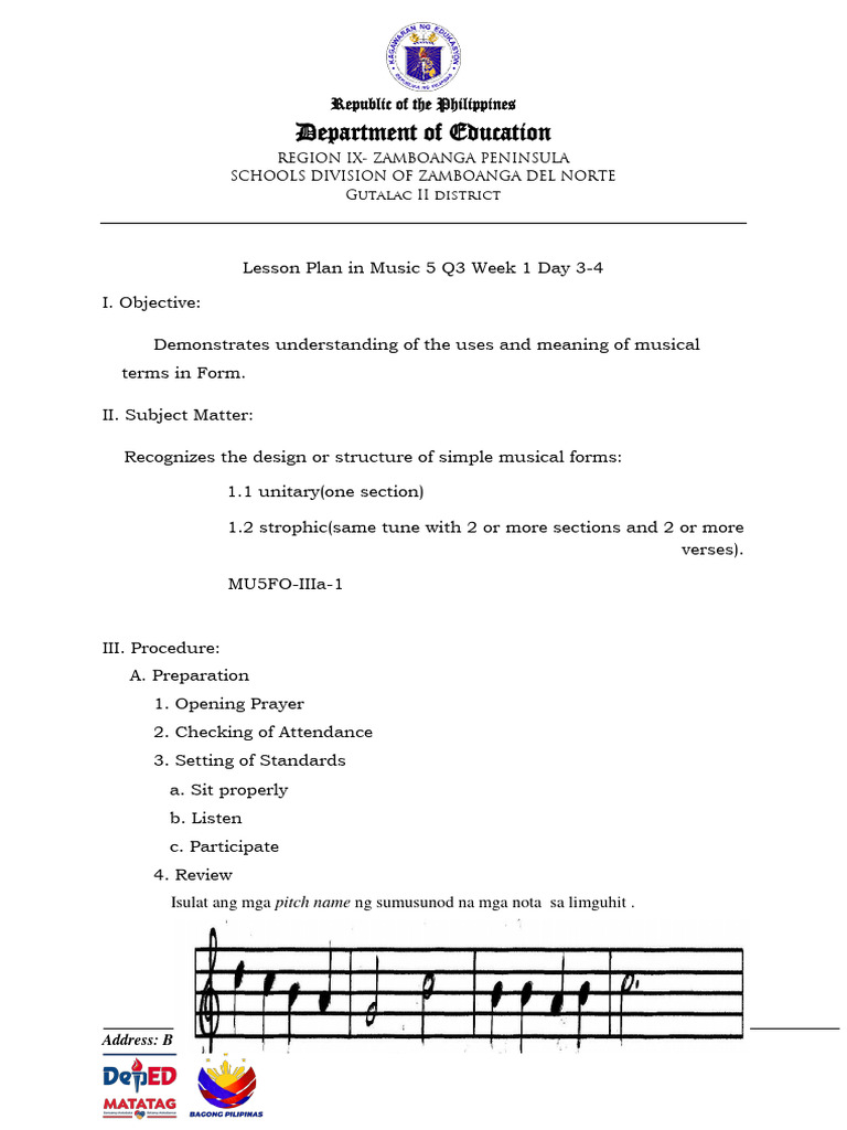 LP Music 5 Q3 Week 1 Day 3 | PDF