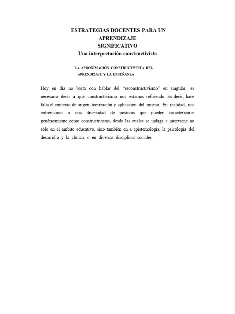 Estrategias Docentes Para Un Aprendizaje Significativo Pdf