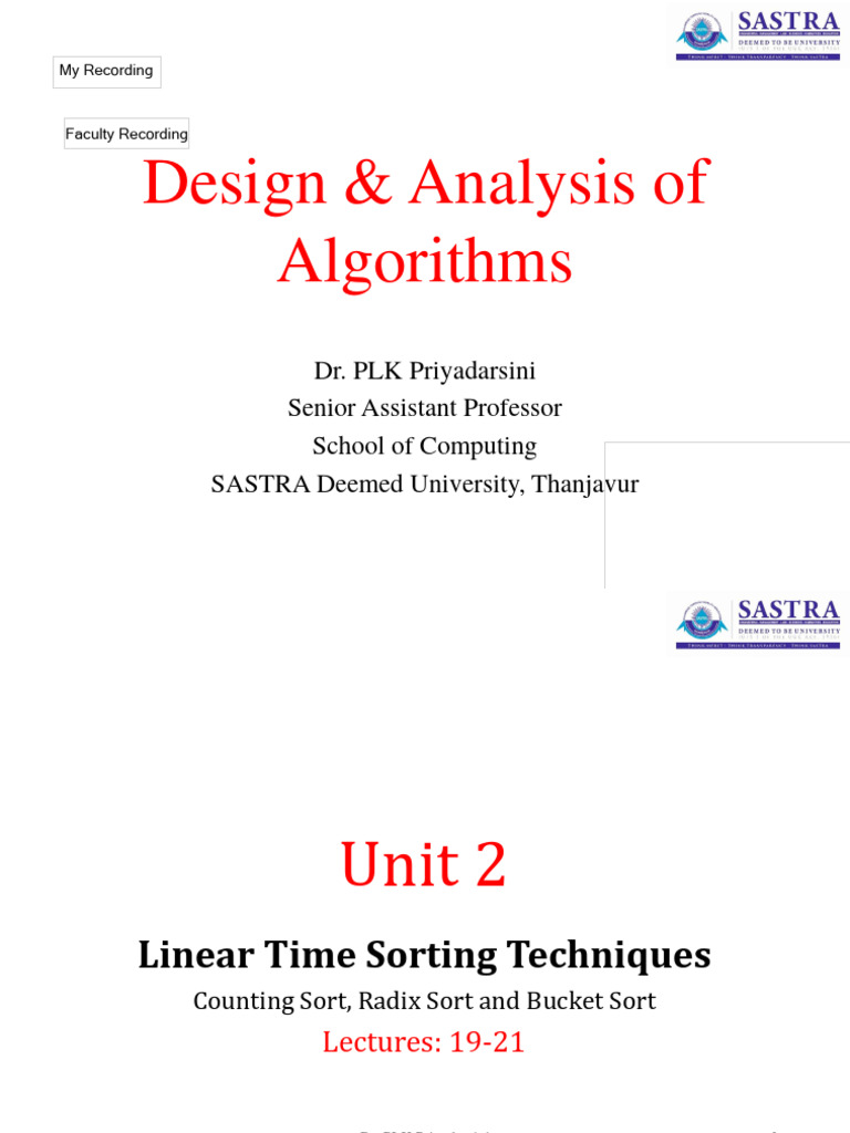 8,9,10. Linear Time Sorting Techniques | PDF | Mathematical Logic | Applied Mathematics