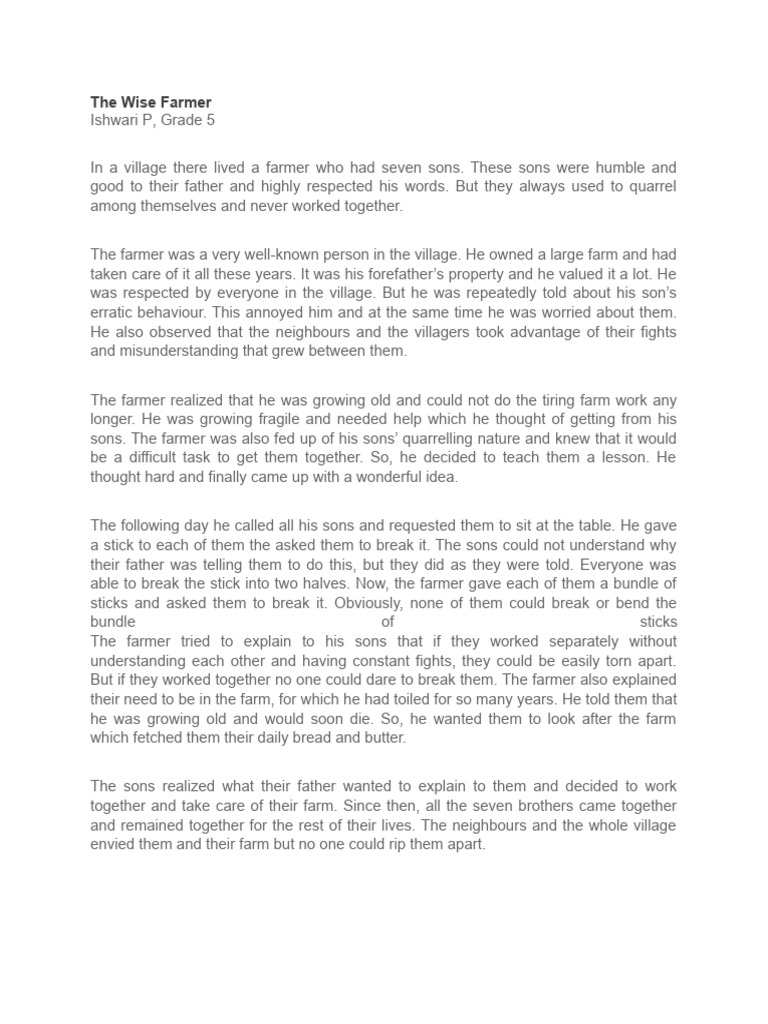 The Wise Farmer | PDF