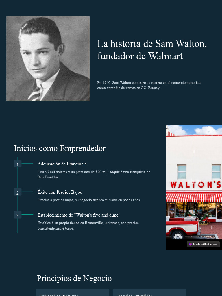 La Historia de Sam Walton Fundador de Walmart | PDF | Walmart | Sector ...