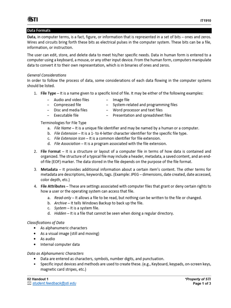 02 Handout 1 | PDF | Computer File | Data Compression 02 Handout 1 | PDF | Computer File | Data Compression