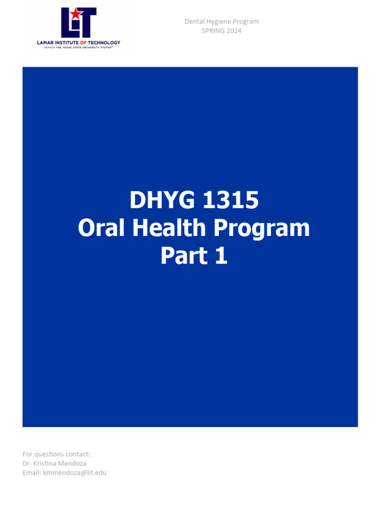 Oral Health Program Part 1 | PDF | Oral Hygiene | Human Tooth