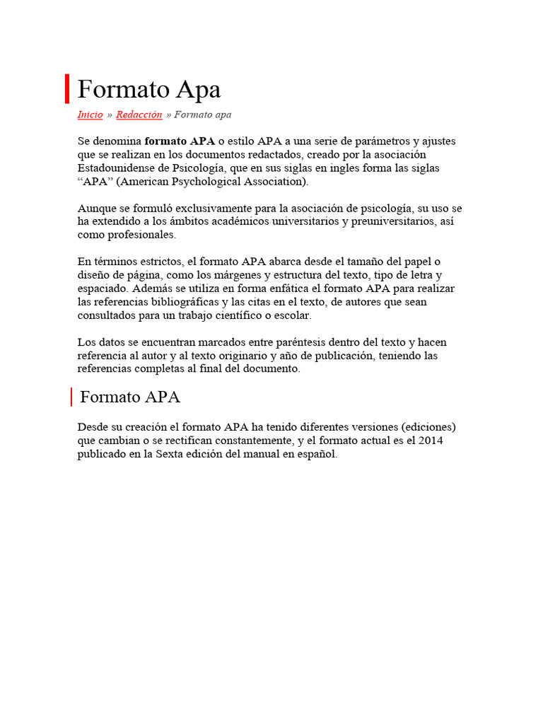 Formato Apa | PDF | Estilo apa