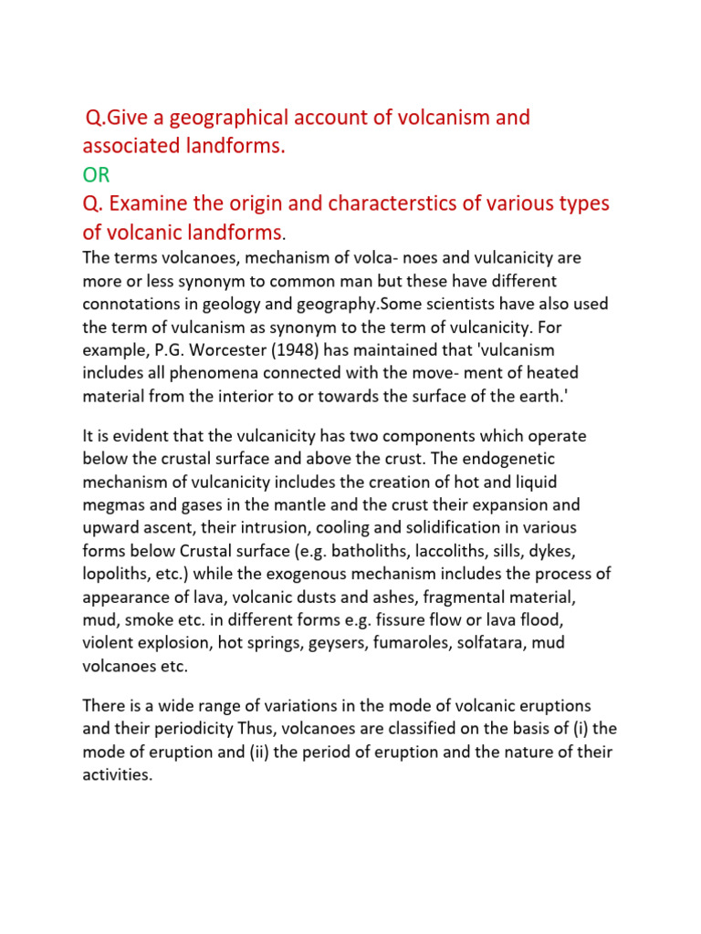 Volvanism Intrusive and Extrusive Landforms | PDF | Volcano | Volcanism