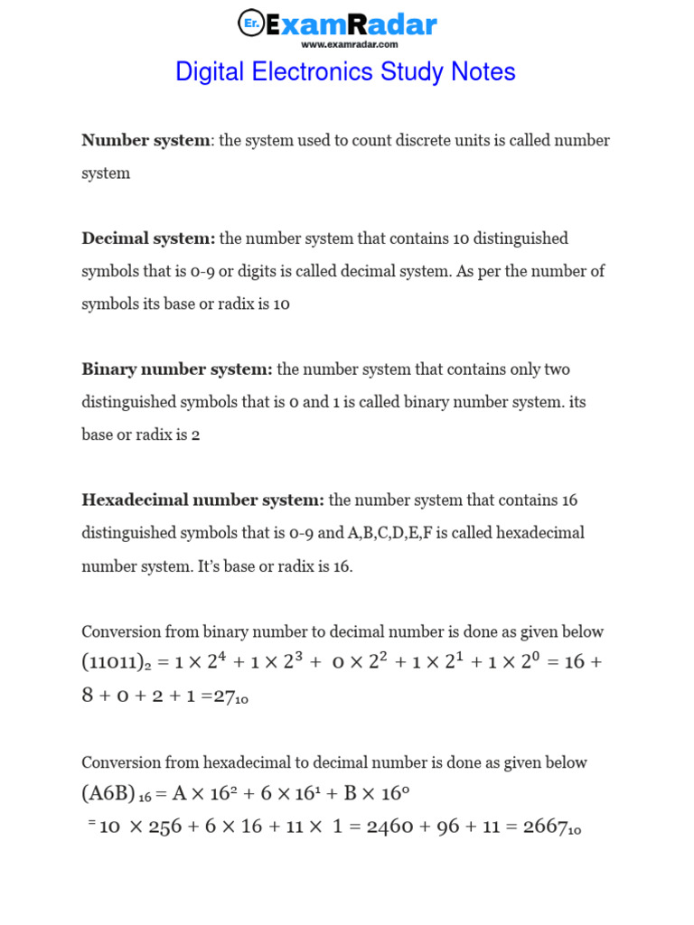 Digital Electronics Short Study Notes | PDF | Logic Gate | Boolean Algebra