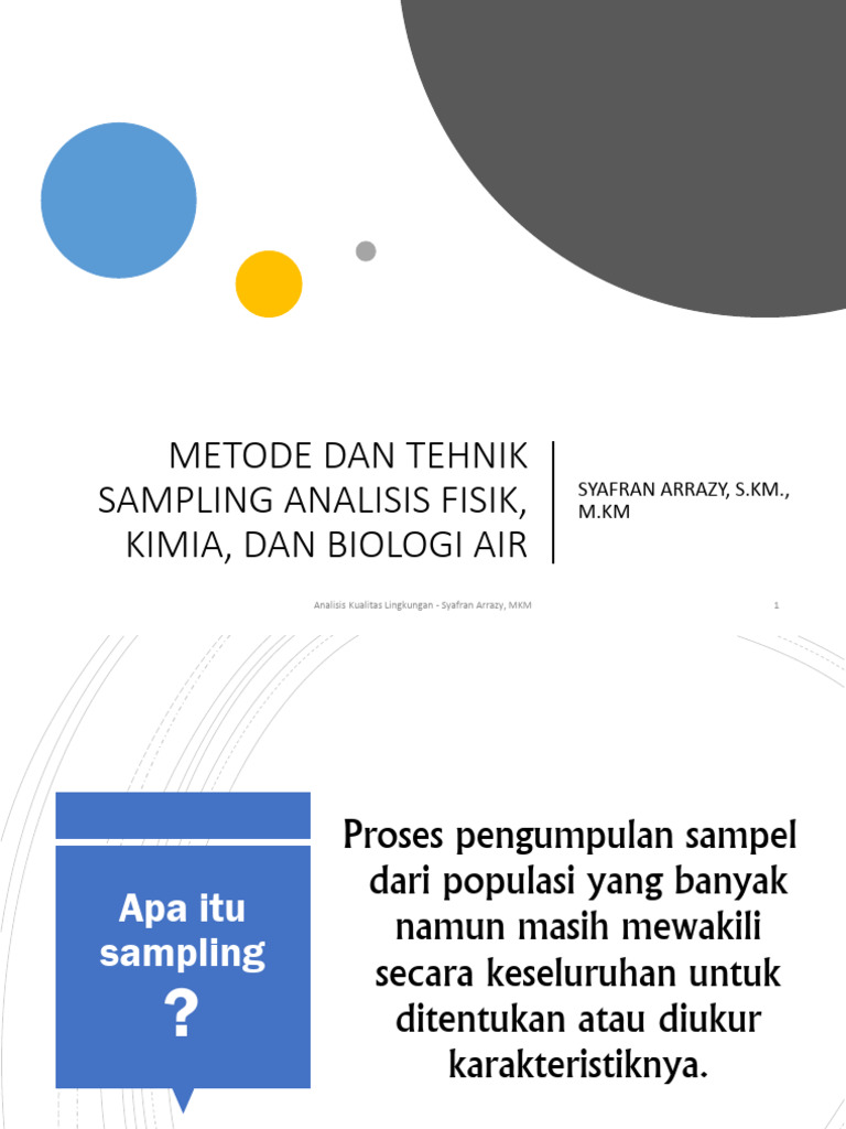 AKL5-6 Metode Teknik Sampling Air - Compressed | PDF
