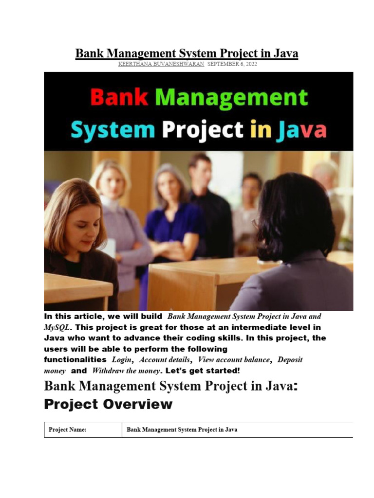 Bank Management System Project in Java | PDF | Integrated Development Environment | Eclipse ...