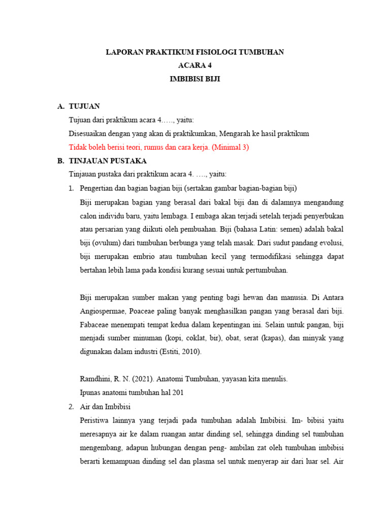 Imbibisi Biji dan Perkecambahan Tumbuhan | PDF