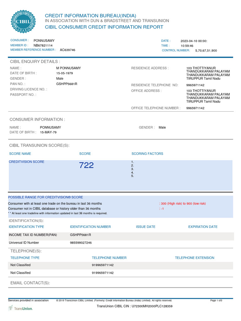 PONNUSAMY PDF Identity Document Financial Services