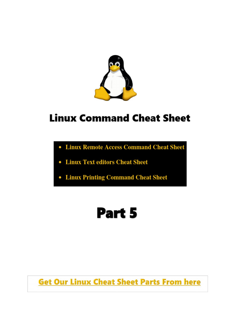 Linux Command Cheat Sheet Part 5 Pdf Secure Shell Computing 