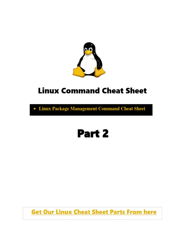 Linux Command Cheat Sheet Part 2 | PDF | Linux Distribution | Free ...