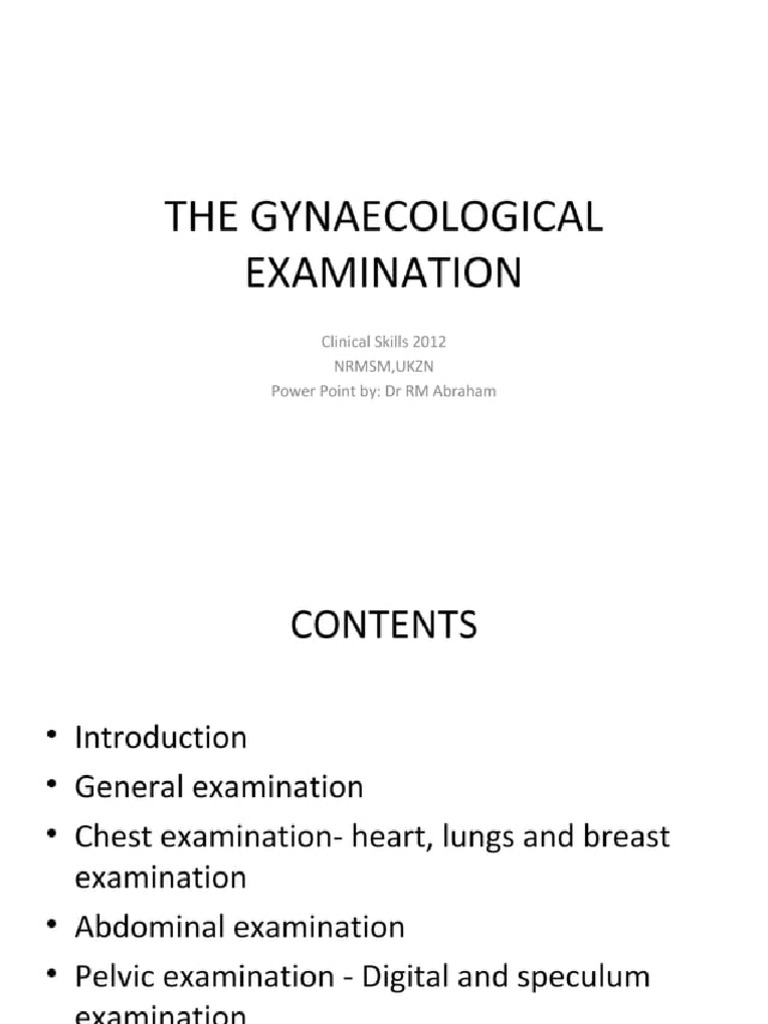 The Gynaecological Examination | PDF