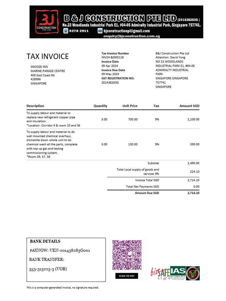 Invoice INV24-BJ000118 | PDF | Invoice | Taxes